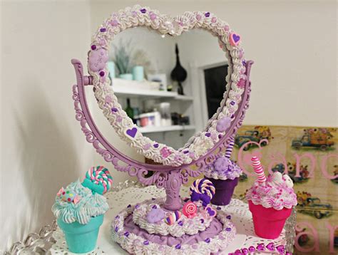 Rainbow Heart Mirror Candy Mirror Decoden Art Fake Candy Fake Bake Makeup Party Party Prop