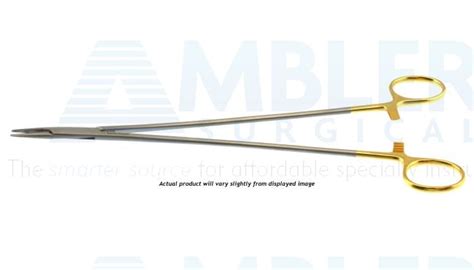 Debakey Vascular Needle Holder 12straight Serrated Tc Jaws Gold Ring