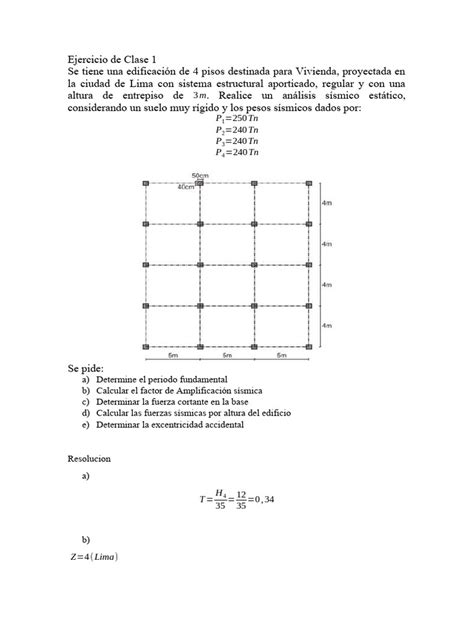 Ejercicio 1 Pdf Ingeniero Civil Ingeniería Estructural