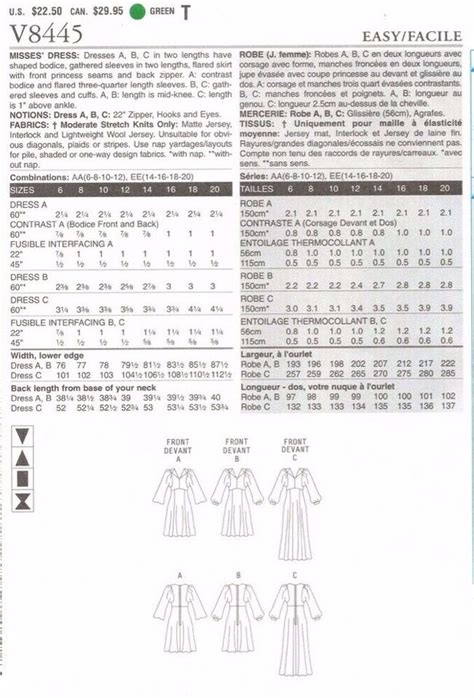 Vogue Designer Sewing Pattern Misses Sexy Dress Princess Seams Flared