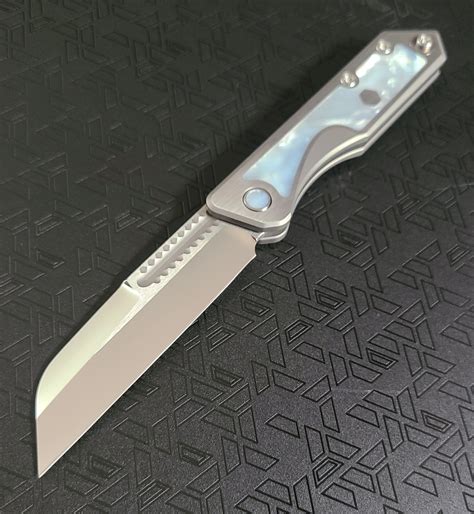 Heretic Knives Jinn Mirror Polished Mother Of Pearl Slipjoint Folder