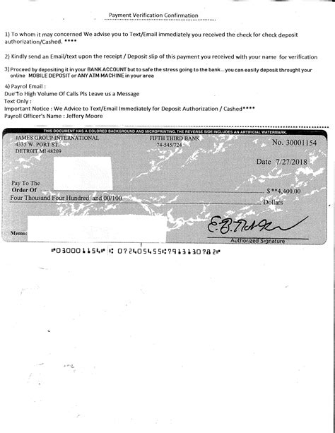 Counterfeit Check Scam Alert