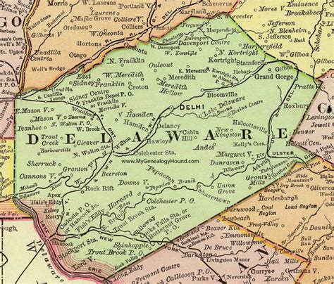 Map Of Delaware County Ny
