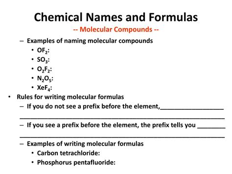Molecular Compounds Examples