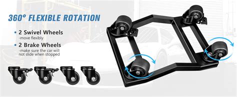 Kedsum Car Dolly Set Of 4 6000 Lbs Wheel Dolly Heavy Duty Vehicle Dollies Double
