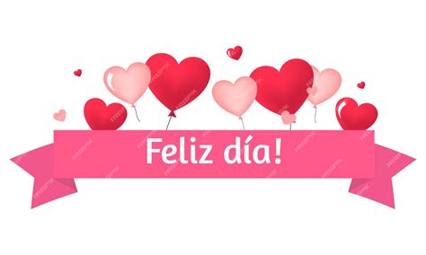 Premium Vector Happy Day Greetings With Hearts On A Pink Ribbon In