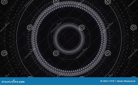 Abstract Corridor With Shining Blinking Rings Seamless Loop Media Glowing Circles Creating A