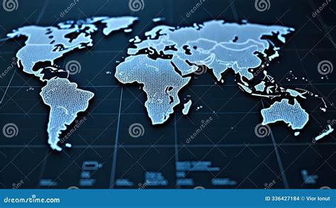 3d Realistic Illustration Of Blue Background World Map Stock