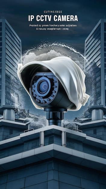Ip Cctv Camera Install By Have Water Proof Cover To Protect Camera Security System Concept Cctv