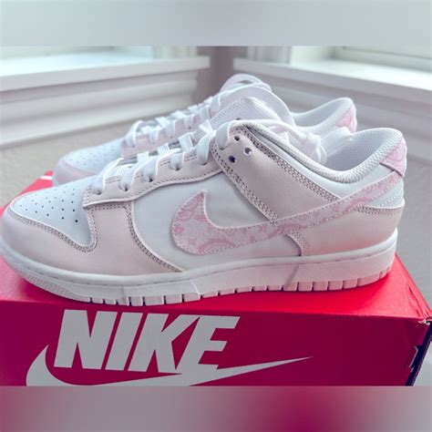 Pink Paisley Nike Dunks In 2024 Pink Nike Shoes Nike Shoes Women