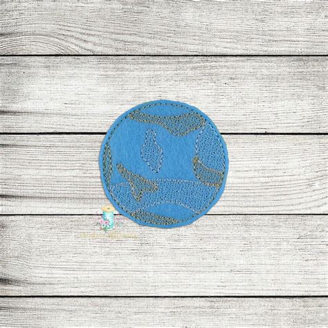 Planet Pluto Feltie Patch Digital Embroidery Design File Patch Earth Day Feltie Embroidery