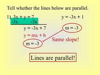 Writing Y Mx B Slope Intercept Dorm Ppt
