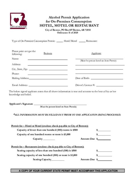 Fillable Online Alcohol Permit Application Hotel Motel Restaurant Fax Email Print Pdffiller