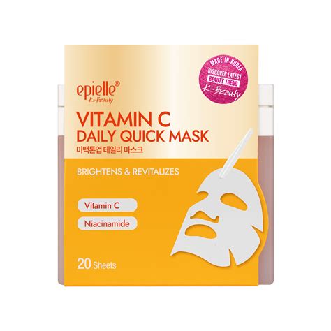 Vitamin C Face Mask Korean Sheet Mask Brightening Dark Spots 20 Pack