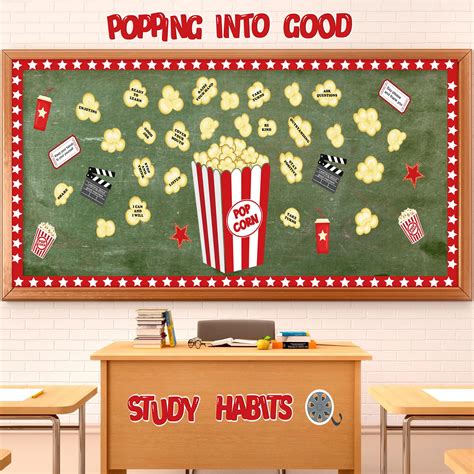 Buy Colarr 74 Pcs Popcorn Classroom Bulletin Board Decorations Good Habits Polite Class Rules