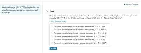 Solved Review Constants A Particle With Charge 8 00x10 19