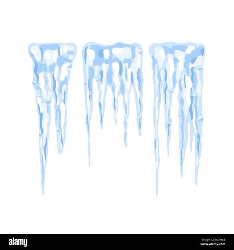 Blue Frozen Icicles Vector Illustration Isolated On White Background Stock Vector Image And Art