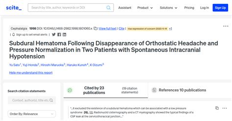 Subdural Hematoma Following Disappearance Of Orthostatic Headache And