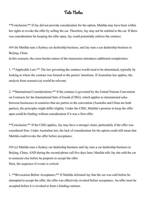 Tutorial Notes Laws6104 Contracts Anu Thinkswap