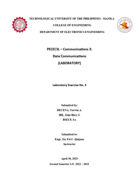 Laboratory Exercise No 3 Rev01 Pdf Network Switch Command Line Interface