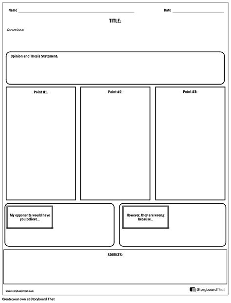Opinion Thesis Outline Storyboard Af Da Examples