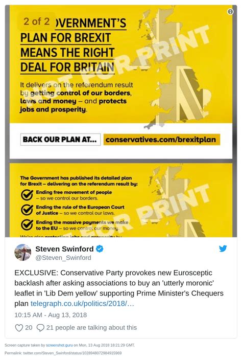 Conservatives Turn To Lib Dem Colours To Sell Brexit Message