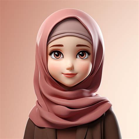 Premium Photo 3d Hijab Girl Animated Character