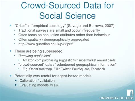 Ppt Exploring Metropolitan Dynamics With An Agent Based Model Calibrated Using Social Network