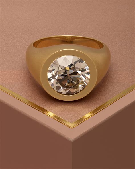 Anello A Sigillo Con Diamante Taglio Europeo 4 55ct Rigenerato A 26 350€