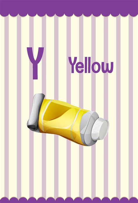 Alphabet Flashcard With Letter Y For Yellow 3509351 Vector Art At Vecteezy