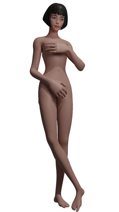 Rule 34 Alone Black Hair Blue Eyes Bob Cut Covering Breasts Covering