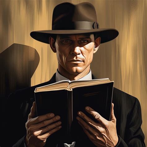 A Man In A Hat Is Reading A Book Premium Ai Generated Image