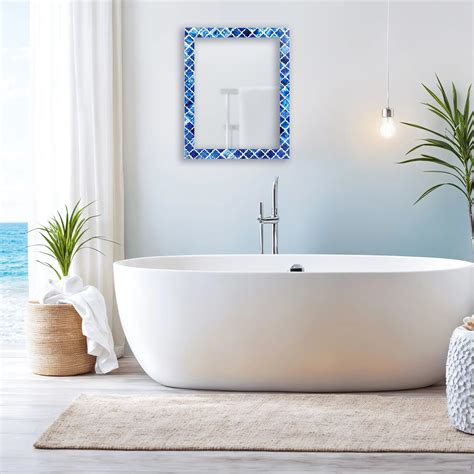 Moroccan Blue Wall Decor Mirror Wood Mirrors Handicrafts Home