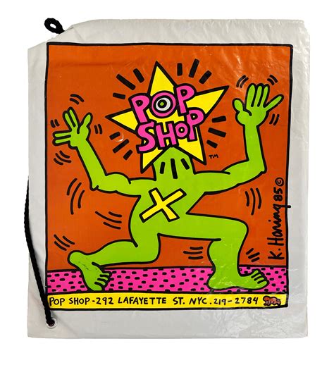 Keith Haring Original 1980s Keith Haring Pop Shop Bags Set Of 2