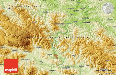 Physical Map Of Kiseljak
