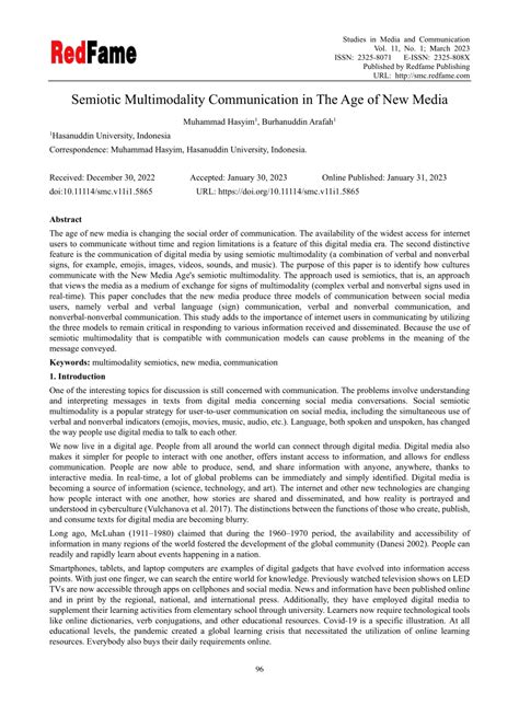 Pdf Semiotic Multimodality Communication In The Age Of New Media
