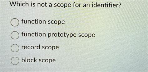 Solved Which Is Not A Scope For An Identifier Function Scope Function