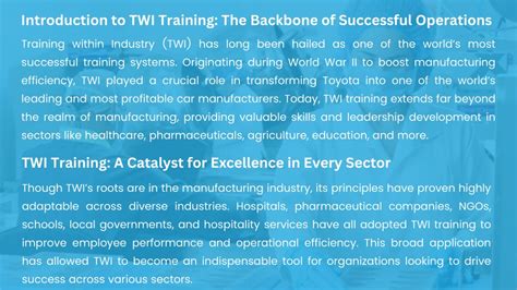 Ppt Maximizing Leadership With Twi Training A Key To Operational