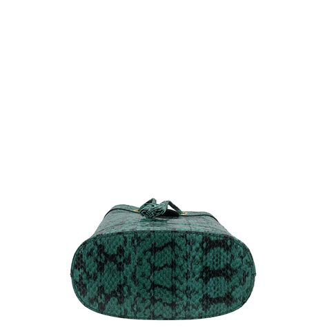 Gucci Green Python Ophidia Bucket Bag The Closet
