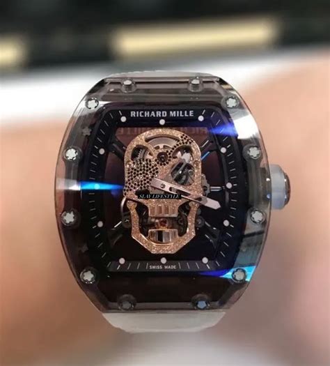 Richard Mille [2017 New]rm 52 01 Sapphire Diamond Skull Tourbillon Watch Slaylebrity