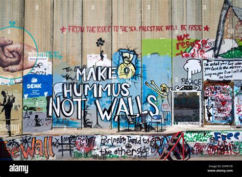 Jerusalem Israel The West Bank Separation Wall In Bethlehem Stock