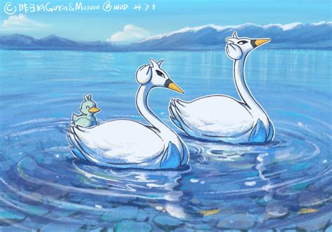 Swanna And Ducklett Pokemon Drawn By Wud Danbooru