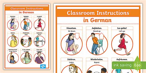 👉 German Classroom Instructions Display Poster Twinkl