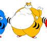 Fat Sonic Tails And Knuckles Belly Bumping By Inflationrules On