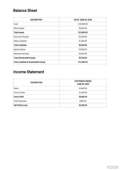 Treasury Report Template