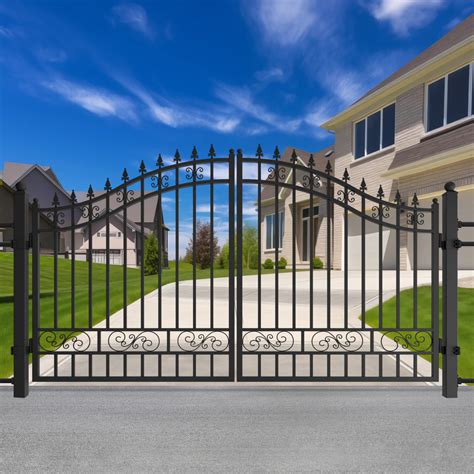 Simpol Home Driveway Gate Dual Swing Driveway Gates Floral Pattern