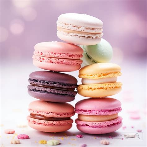 Dessert Photos Stack Of Colorful Macarons In Pastel Shades