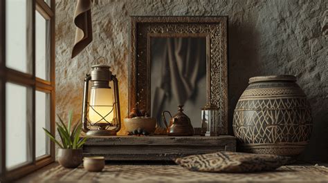 3d Rendering Frame Mockup Ramadan Or Hari Raya Lamp Of Islam And