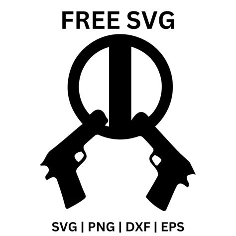 Deadpool Gun Symbol Svg Free Peace Sign With Pistols For Cricut And Si
