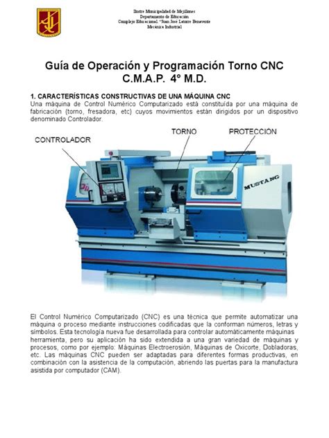 guía de operación y programación torno cnc control numérico sistema